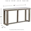 Amazon.com: Signature Design by Ashley Loyaska Casual Sofa Table with Marble Top, Brown & White