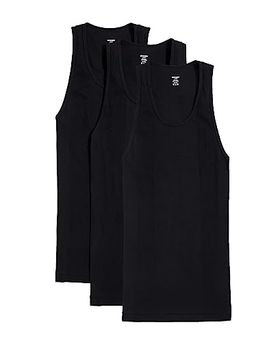 2(X)IST mens Essential Cotton Tank 3-pack Base Layer Top, Deep Black ...
