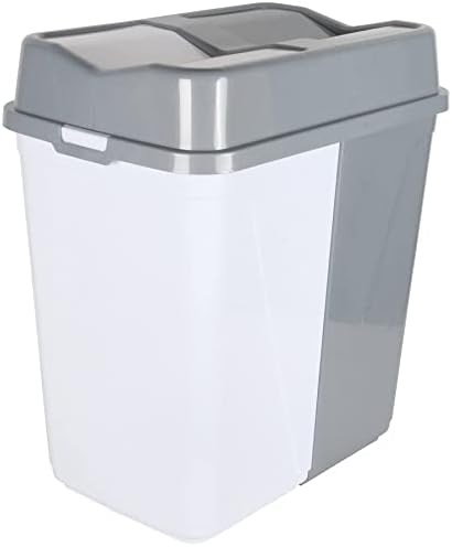 axentia Double Recycling Waste Bin, 2 x 23 L Twin Double Compartment ...