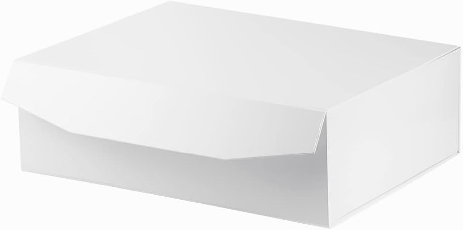 Amazon.com: Deluxe White Gift Box -19" x 12" (1 Pc.) - Elegantly ...