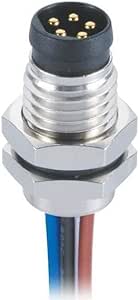Amazon.com: 10 件 M8 公 5 針連接器 防水 M8 5 位置纜線連接器 25 公分 26AWG 電線 : 工業與科學