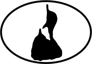 Amazon.com - Block Island Map Euro Oval Bumper Sticker - Automotive Decals