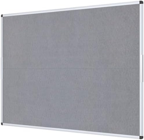 VIZ-PRO Large Fabric Bulletin Board/Foldable Notice Board Felt Gray, 60 ...