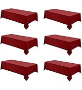 Amazon.com: Aocoz Rectangle Tablecloths 90x132 Inch 10 Pack White Tablecloth Washable Decorative ...