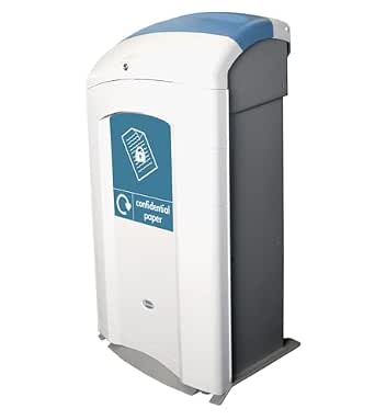Glasdon Nexus 100 Confidential Paper Recycling Bin (Grey, Blue Sticker ...