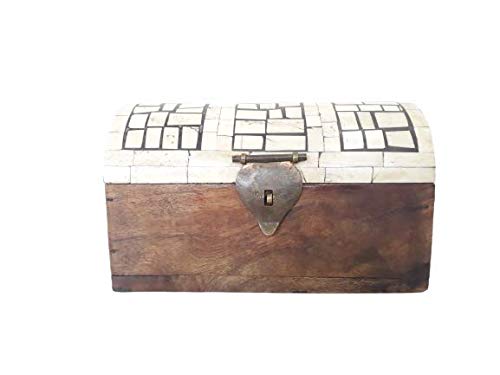 Karigari Handcrafted Decor Vintage Antique Handcrated Wood Trunk/Chest ...