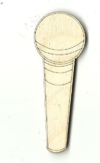Amazon.com: Unfinished Laser Wood Cutout for Crafts - Microphone ...