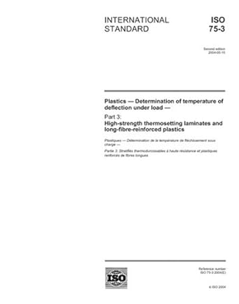 ISO 75-3:2004, Plastics - Determination of temperature of deflection ...