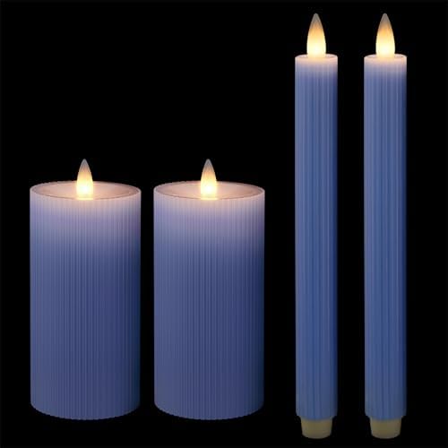 Amazon.com: CozierGlow Blue Flameless Candles Set with 3D Moving Flame ...