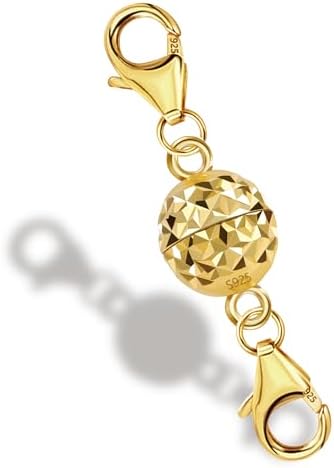 ALEXCRAFT Gold Magnetic Jewelry Clasp, Disco Ball 925 Sterling Silver ...