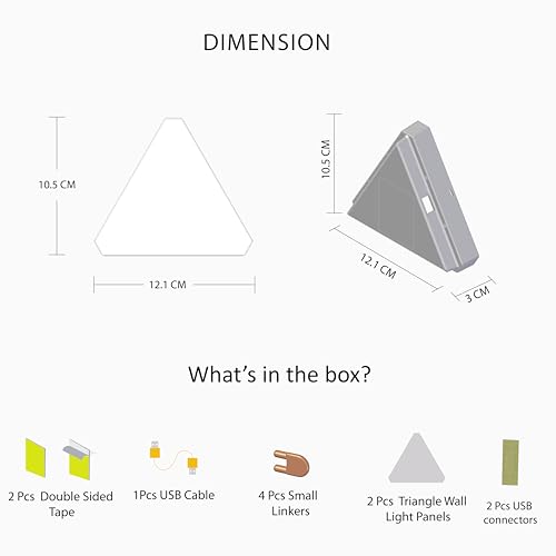 TEDTECH Modular RBG LED Triangle Wall Lights - Touch Control, Color Changing Panels for Home ...