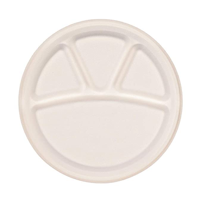 Buy Set of 10,11.5 inch Diameter, Off White, Paper Plates with 4 ...