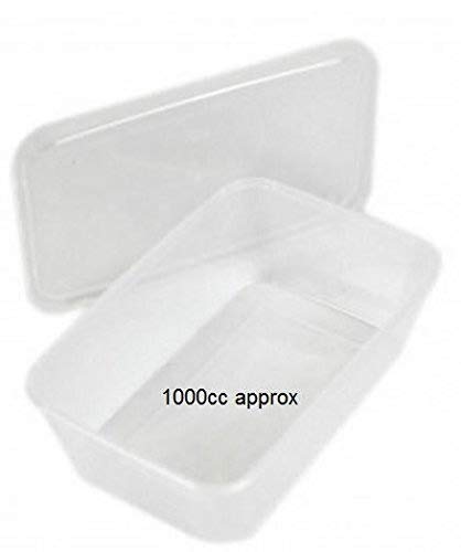 Buy CONCEPT4U® 50 Micro Containers with Lids 1000cc Plastic Tubs Clear ...