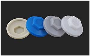 Amazon.com: Screw 100PCS Blue/White/Grey Plastic Roofing Tek Tec Caps ...