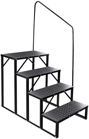 Amazon.com: RV Steps with Handrail, Hot Tub Steps with Taller Handrail ...