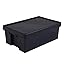 JMS we create smile 36L Litre Black Heavy Duty Recycled Plastic Storage ...