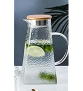 Amazon.com: Glass Pitcher with Lid for Fridge Side Door, 62OZ Glass ...