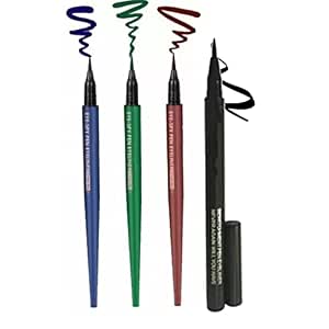 Buy CRAZY HUDA Colors Blue, Green, Brown, Black Eye Pen Eyeliner ...