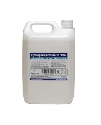 Sanitirex Hydrogen Peroxide 11.99%, 5L Container 5 Litre Powerful Disinfectant for Home, Medical ...