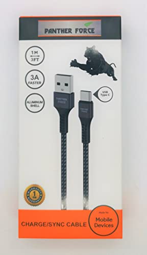 Panther Force Charge/Sync Cable 3A USB to Type C 1M 3FT – BigaMart