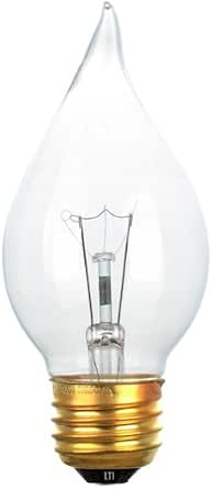 30 Pack 25 Watt C15 130 Volt 6000 Hour Clear Candle Incandescent Light ...