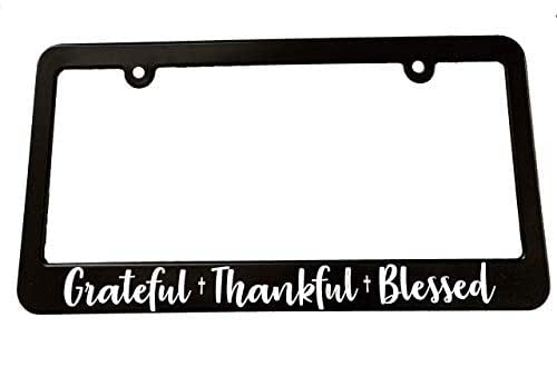Amazon.com: Grateful Thankful Blessed License Plate Frame Holder Gift ...