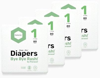 Amazon.com: Parasol Clear+Dry Disposable Diapers, RashShield Protection ...