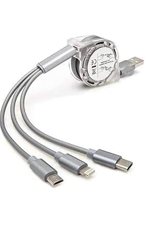 Multi Retractable 3.0A Fast Charger Cord, Multiple Charging Cable 4Ft/1 ...