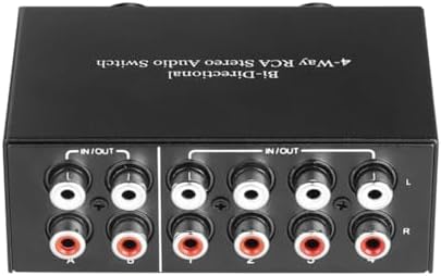 Daowwui 4 Way Bi-Directional Stereo Audio Switch 2 in 4 Out or 4 in 2 ...