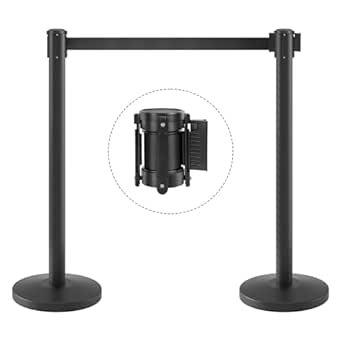 kaiyomi 2 Pack Crowd Control Stanchions with Retractable Belts, 10 Feet ...