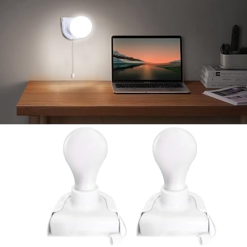 Shuwea 2 Pack Stick-Up Battery Operated Light Bulb, Wireless LED Closet ...