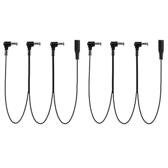 Amazon.com: GWYAN 2 Pcs Black 1/3 Daisy Chain Power Cord DC Elbow Three ...