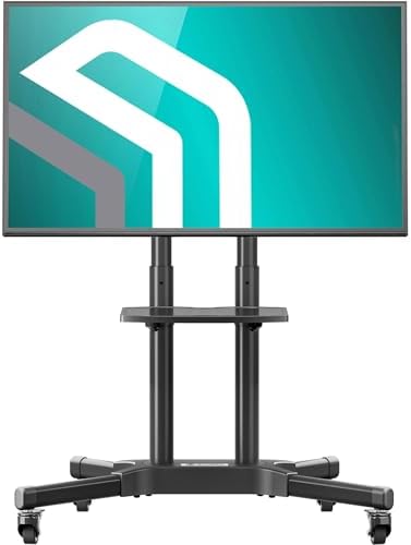 TVON Rolling TV Stand for 43-80 Inch TVs up to 68 KG, Portable Height ...