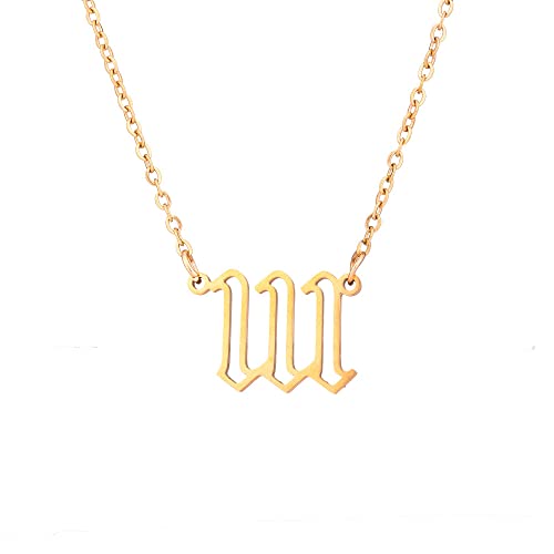 Amazon.com: Hollow Out Angel Number Necklace Women Girls Gold Silver ...