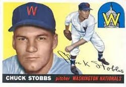 1955 Topps Regular (Baseball) Card# 41 Chuck Stobbs of the Washington ...