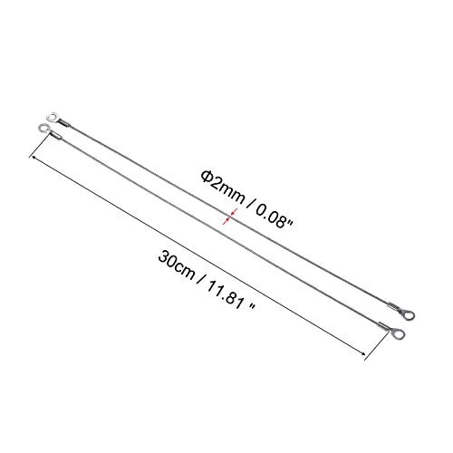 PATIKIL Stainless Steel Lanyard Cable 2mmx30cm, 4 Pack Eyelets Ended ...