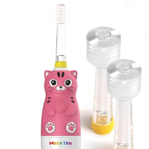 Pacman Kiids Megaten 360-Degree Kids Electric Toothbrush- Cat- 2 Refill ...