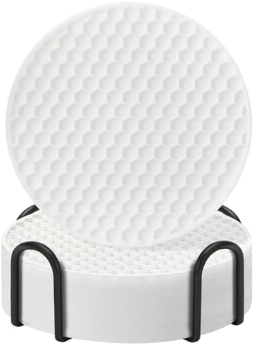 Amazon.com: 5-Pack White Silicone Coasters - Non-Slip Drink Coasters ...