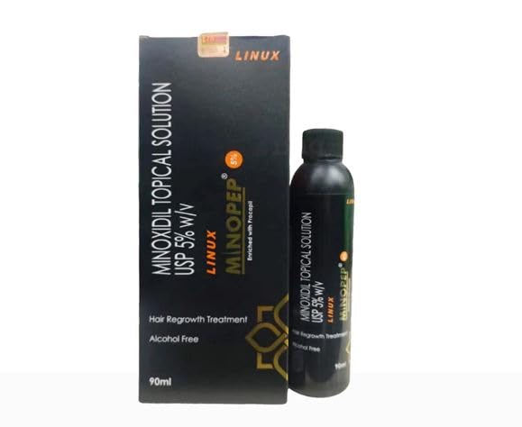Minopep 5% - Bottle of 90 ml Solution with Minoxidil : Amazon.in ...