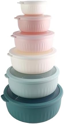 Amazon.com: COOK WITH COLOR Prep Bowls with Lids- Wide Mixing Bowls ...