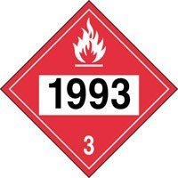 Pre-Printed 4-Digit DOT Placards 1993 (FLAMMABLE LIQUID, COMBUSTIBLE ...