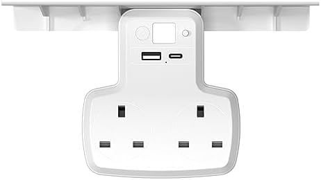 Double Plug Adapter with 1 USB & 1 Type C, 2 Way Plugs Extension Multi ...