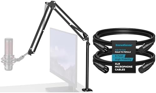 Amazon.com: InnoGear Overhead Mic Boom Arm Stand & 2 Pack 6 Feet Male ...