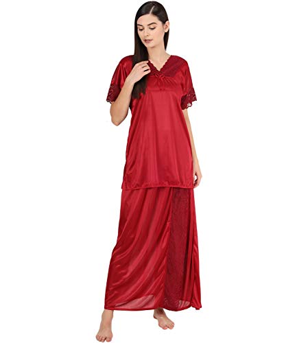 Buy Sephani Women's Satin Top and Lungi Night Suit Set - STN-999 at ...