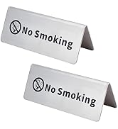 AHANDMAKER 6 Pcs Stainless Steel No Smoking Table Sign, Double Side No ...