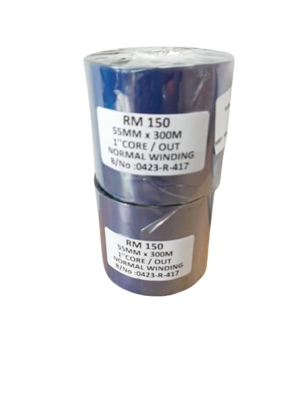 Generic 55x300mtr RM150 Wax Resin Ribbon (Pack of 2), Thermal Transfer ...