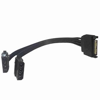 MorpTech SATA to Molex Power Extension Y-Splitter Cable, 1x 15Pin SATA ...