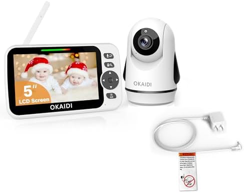Amazon.com: OKAIDI Video Baby Monitor with Charger Adapter, 5" Display ...