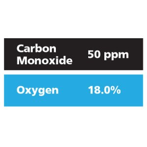 GASCO 103L-374 Steel Cylinder with 50 PPM Carbon Monoxide, 18 % Oxygen ...