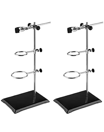 QWORK Chemistry Laboratory Stands Support Set, 2 Set Steel Lab Stand ...